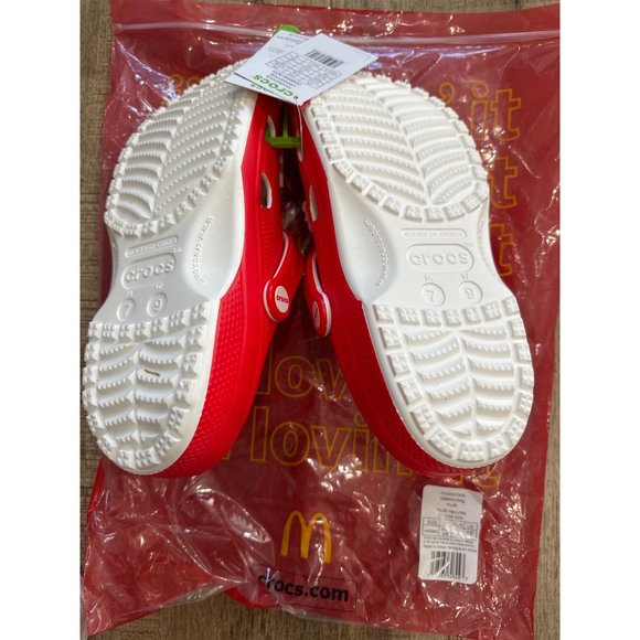 CROCS | Shoes | Mcdonalds X Crocs Classic Clogs Sz M7w9 Red Custom Jibbitz Iconic Lightweight ...